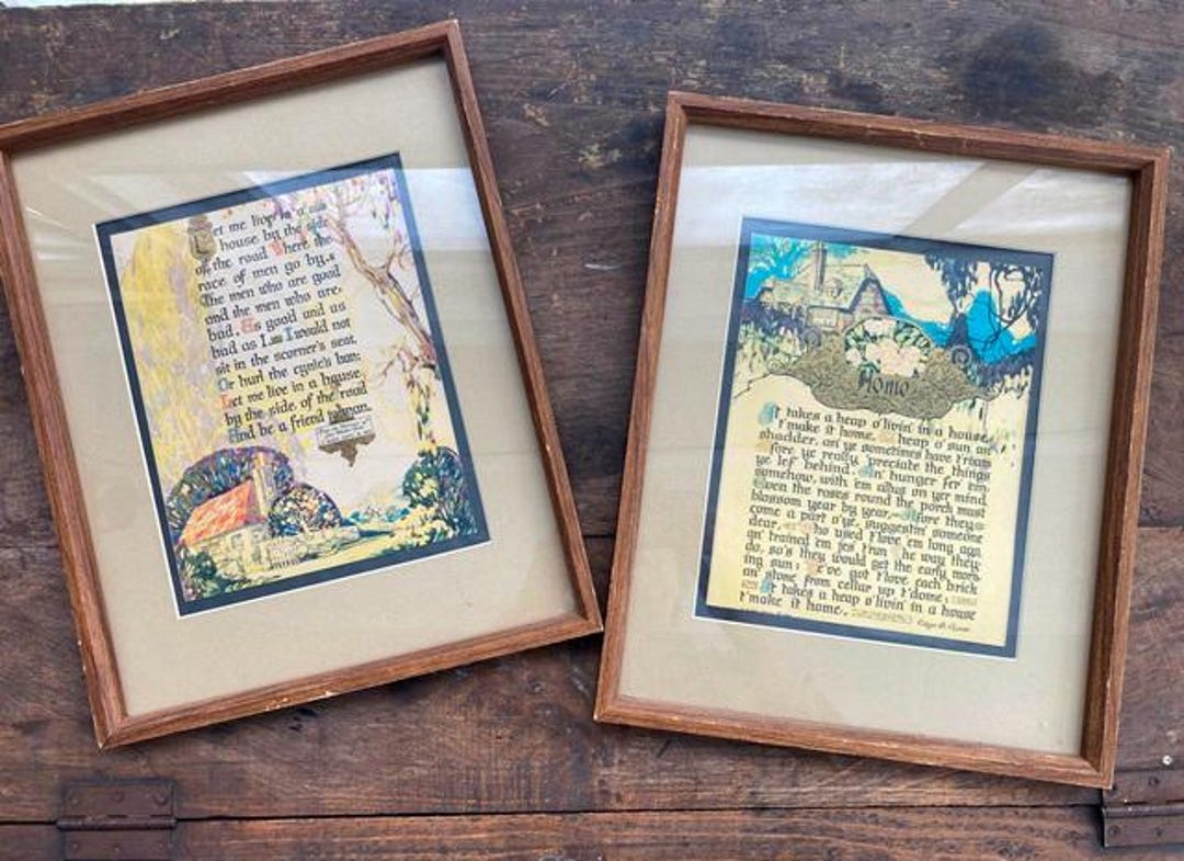 Vintage Art Print "the House by the Side of the Road" by Sam Walter ...