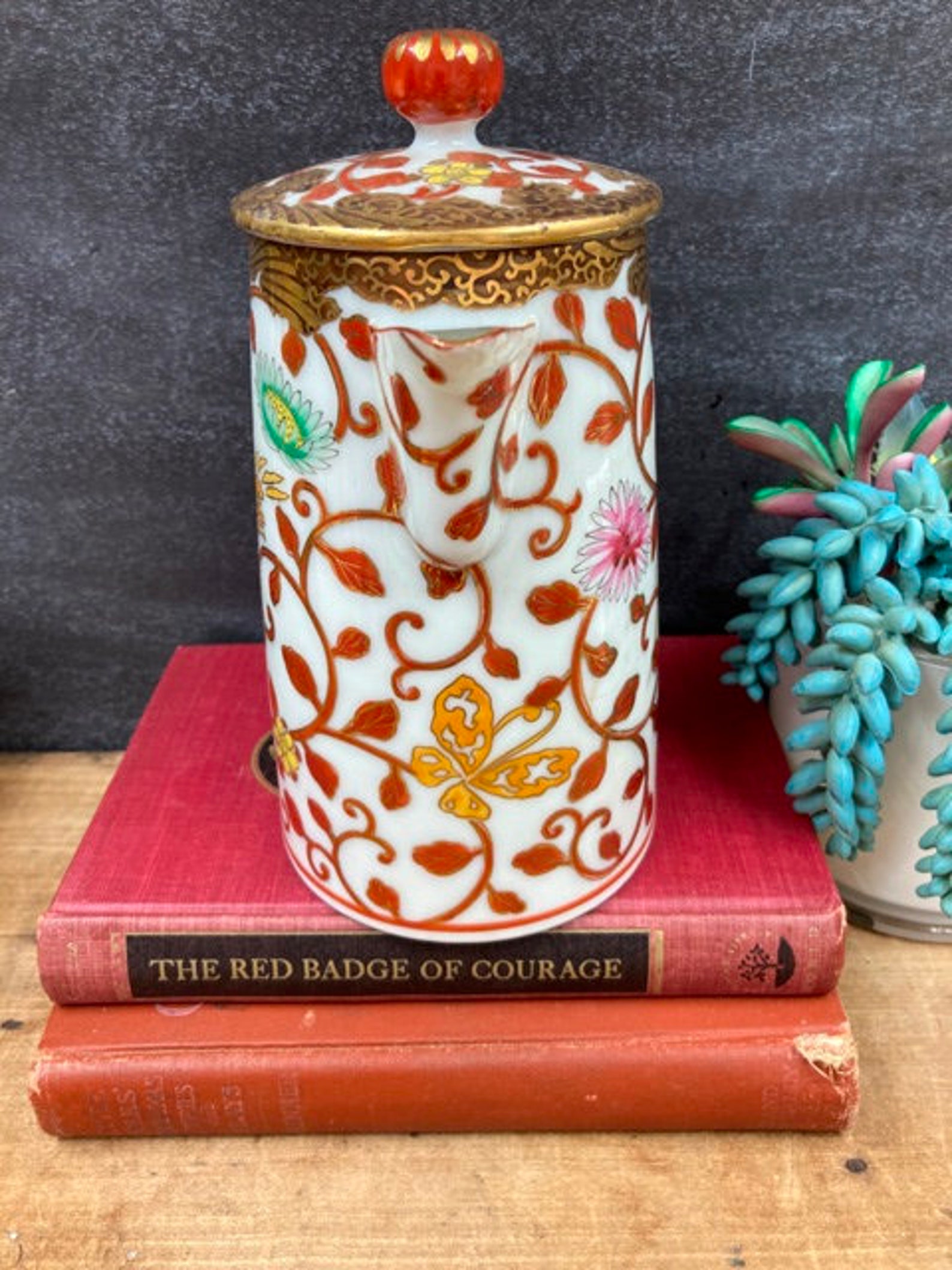 Vintage Phoenix Ceremonial Tea Pot or Chocolate Pot Orange & - Etsy