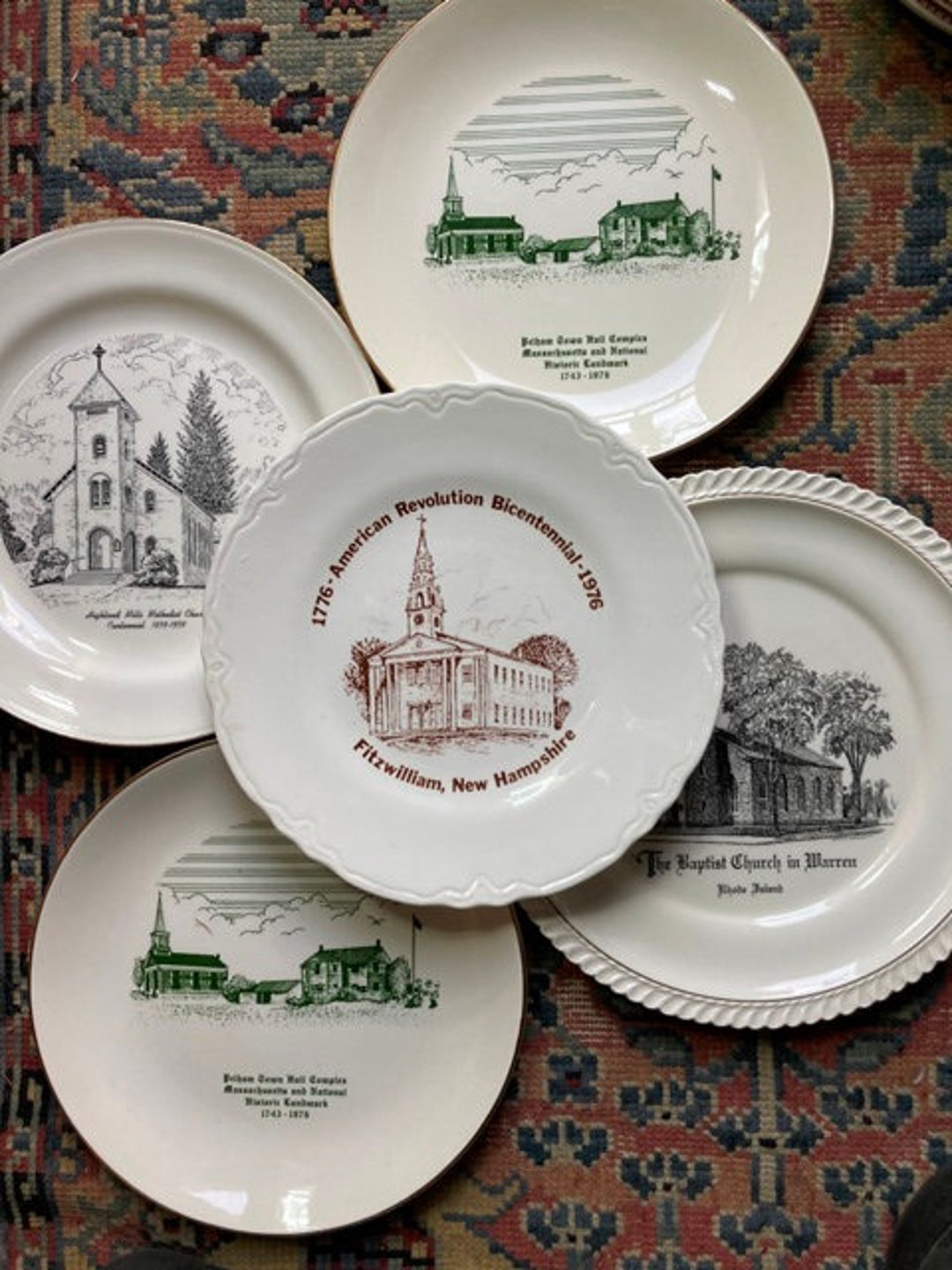 Vintage Architectural Church Plates: Mismatched Wall Decor - Etsy