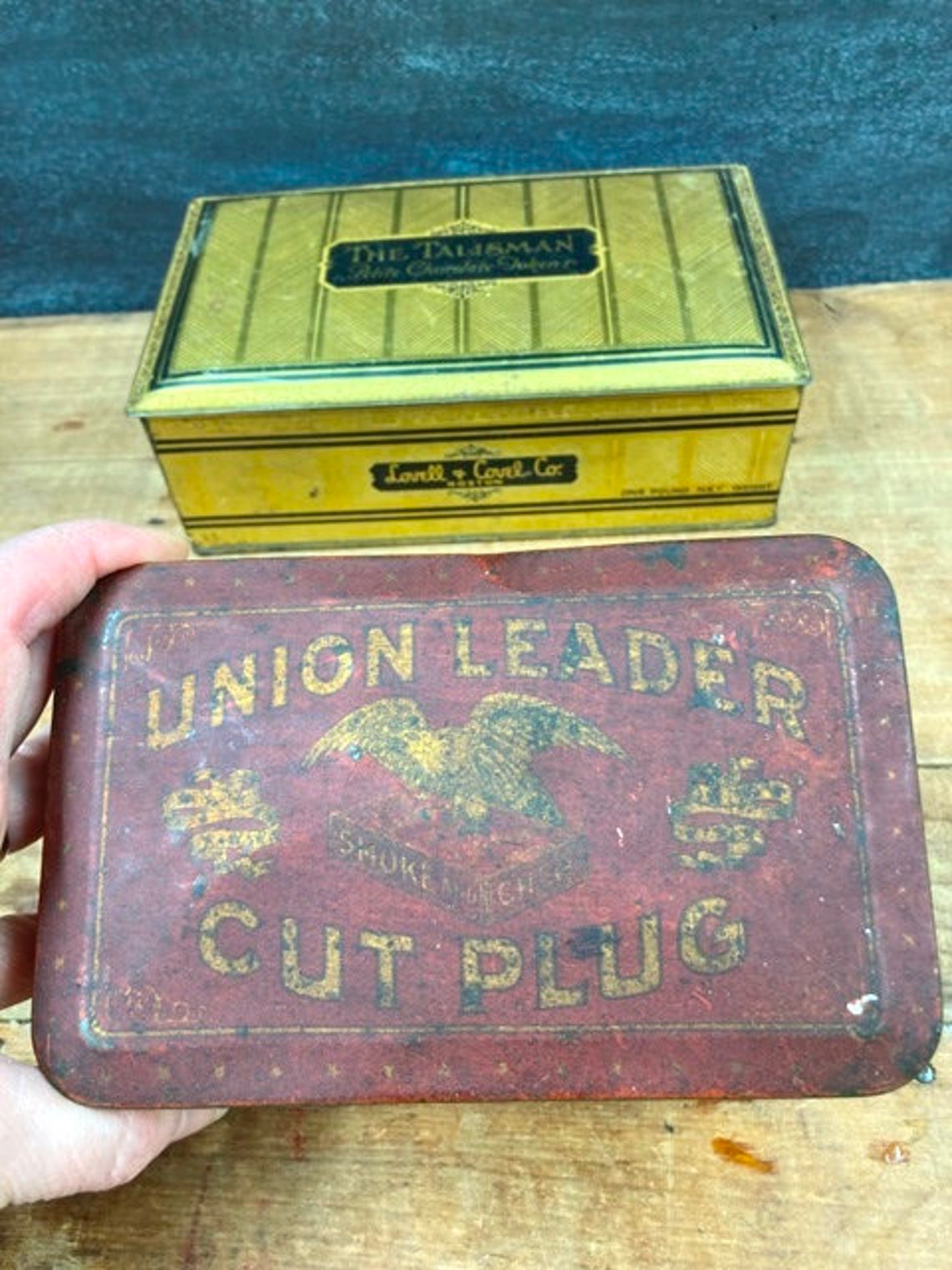 Red and Gold Tins Three Vintage Tins Spice Tin Cu Plug Tin the - Etsy