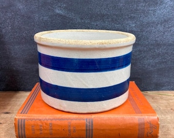 Assorted Blue Band Stoneware Crocks, Modern Farmhouse Decor, Old Crock ...