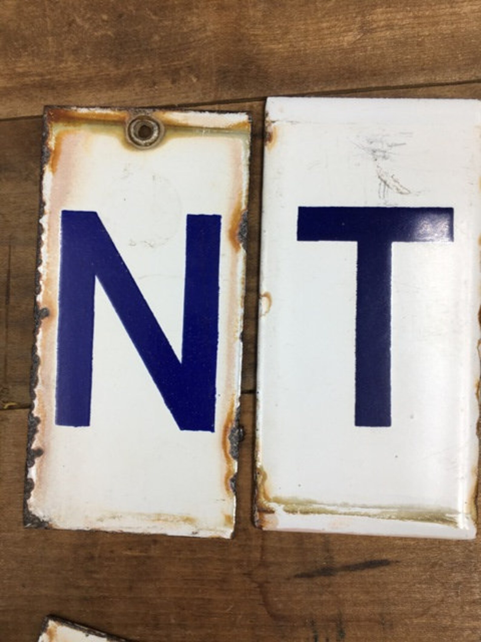 Small Porcelain Letters Antique Enamel Letter Plates With - Etsy