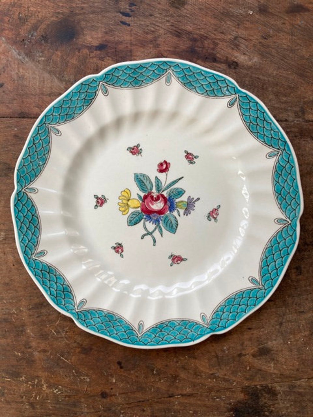 Vintage Lowestoft Bouquet Royal Doulton Single Dinner Plate 10 1/4 Made ...