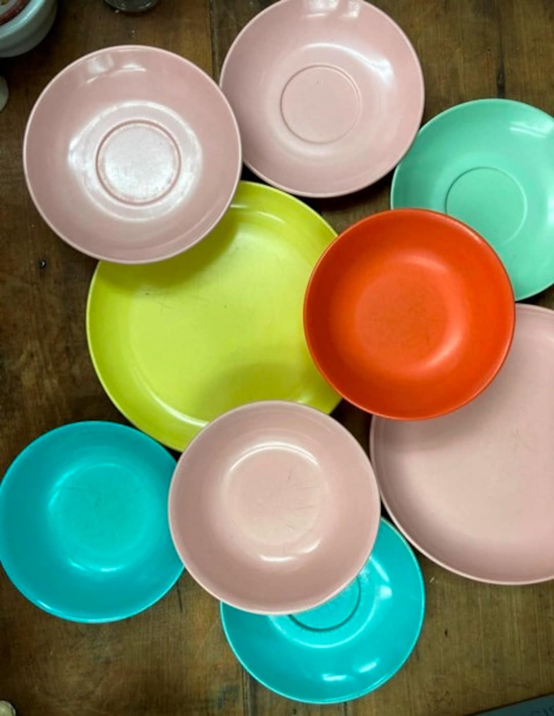 Vintage Mallo-ware Melamine Dish Set: Mid-century Modern Plates & Bowls ...