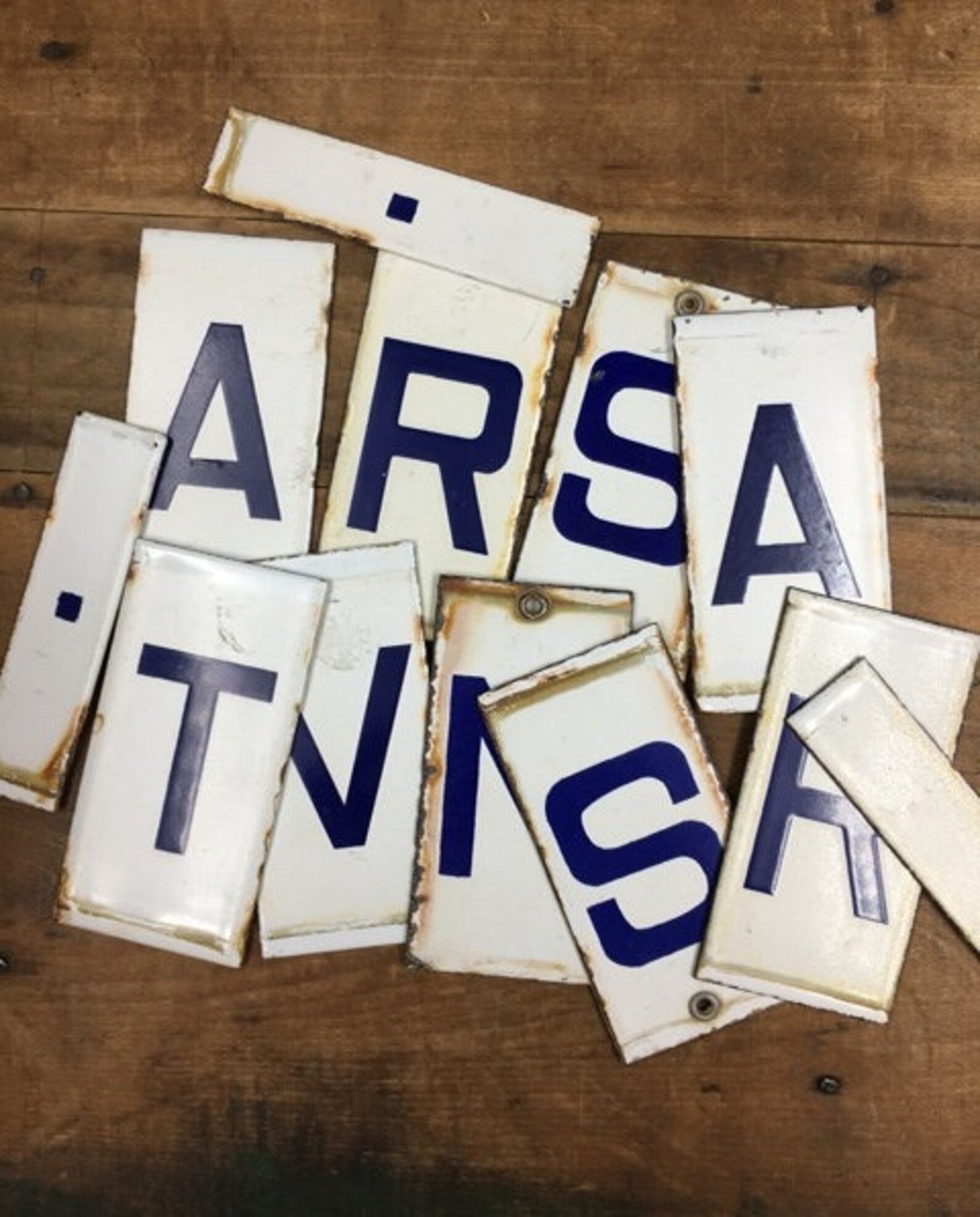 Small Porcelain Letters Antique Enamel Letter Plates With - Etsy