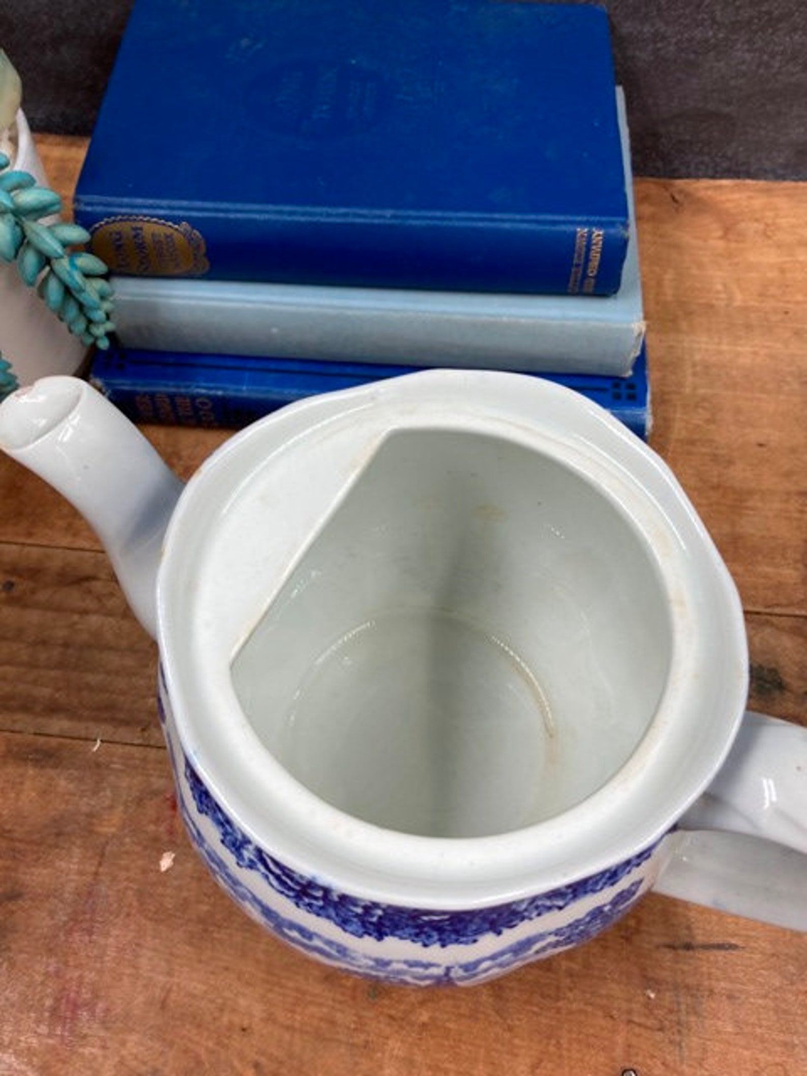 Vintage Blue White Teapot Arabia Landscape Pattern RARE Transferware by ...