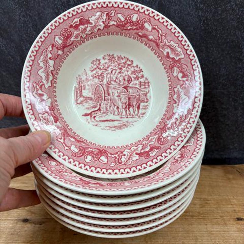 Red Transferware - Etsy