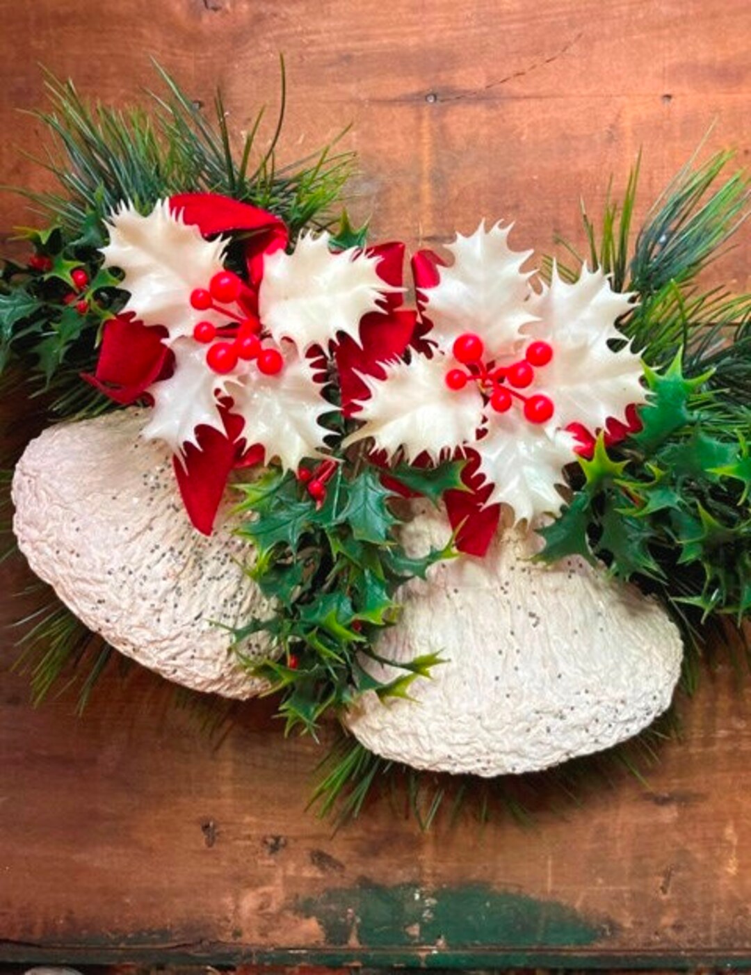Vintage Christmas Bells Paper Mache and Plastic Bells & Plastic Greens ...