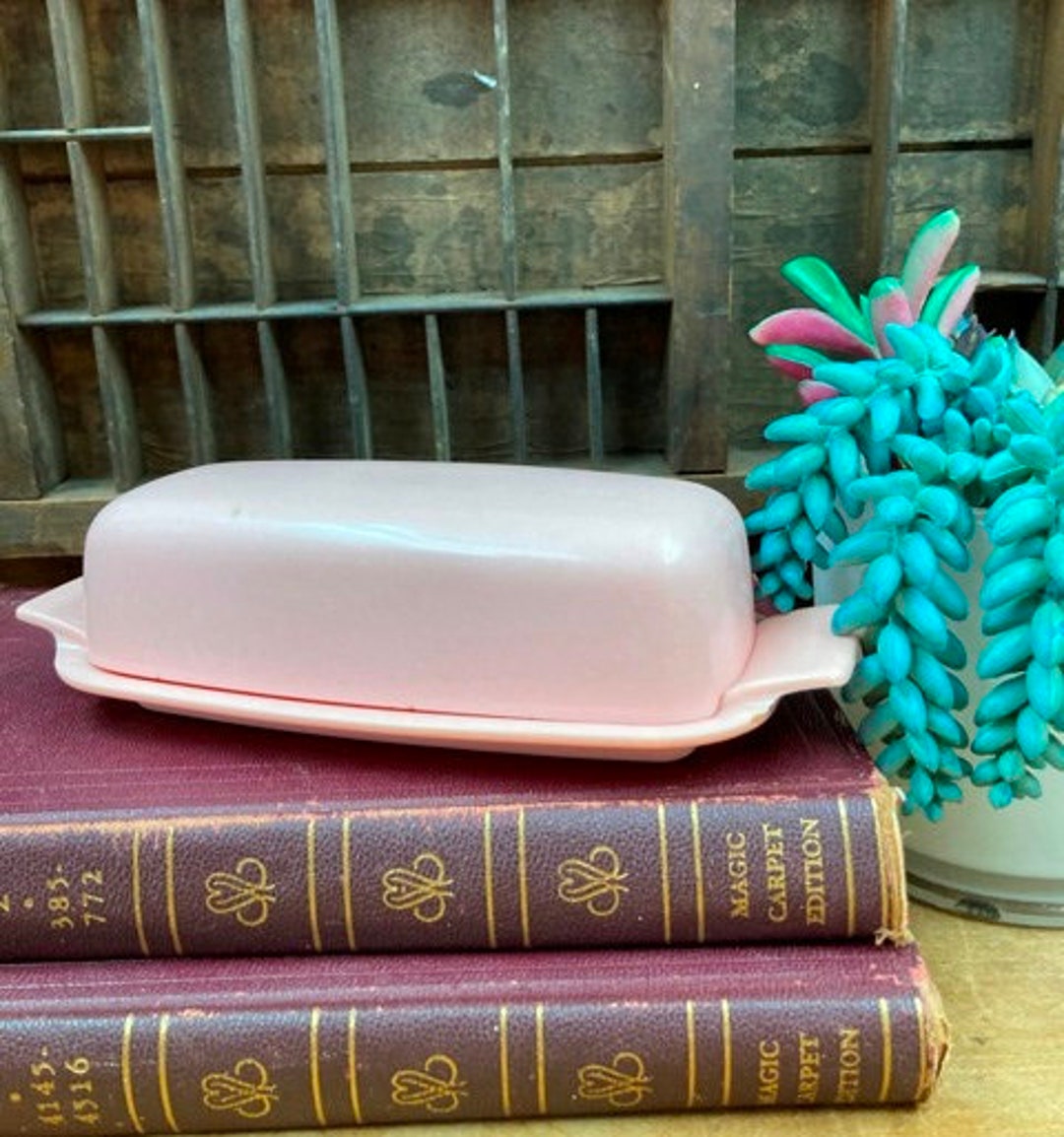 Vintage Pink Butter Dish Joan Luntz Melamine Covered Butter Etsy