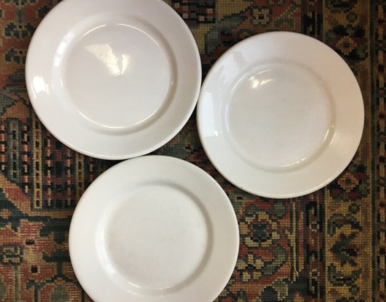 White Ironstone Plates 3 Plates 9 Size Farmhouse Rustic | Etsy