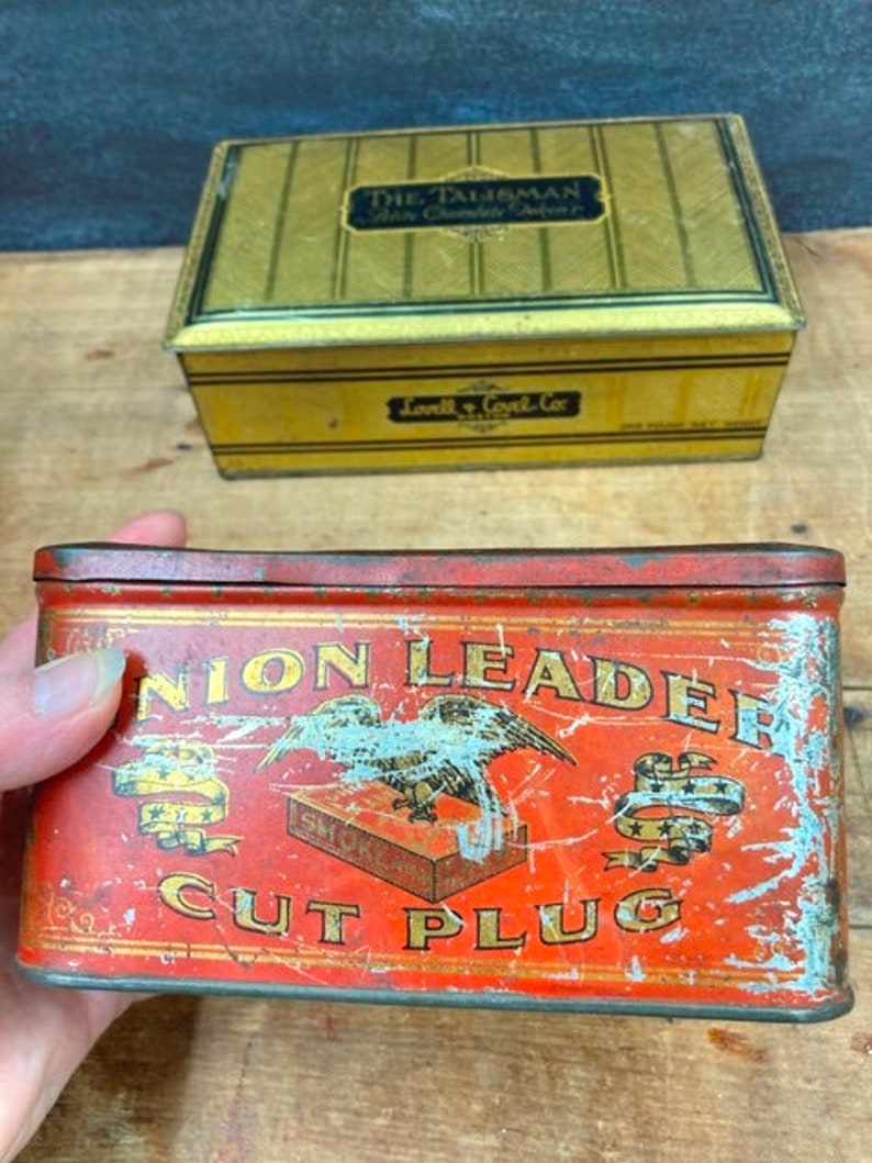 Red and Gold Tins Three Vintage Tins Spice Tin Cu Plug Tin the - Etsy