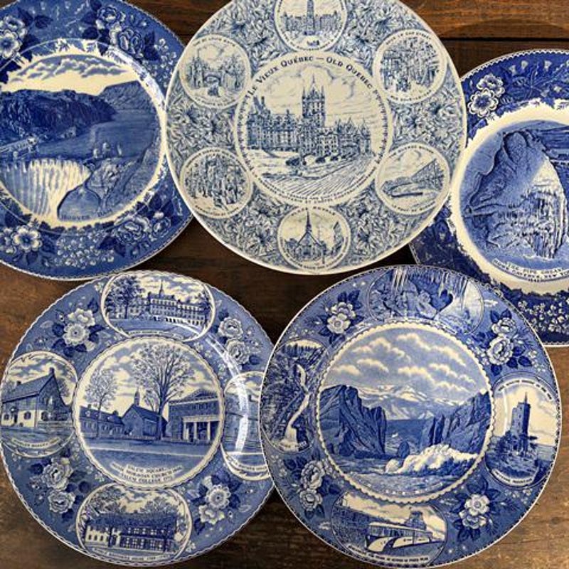 Blue and White Flow Plate - Etsy