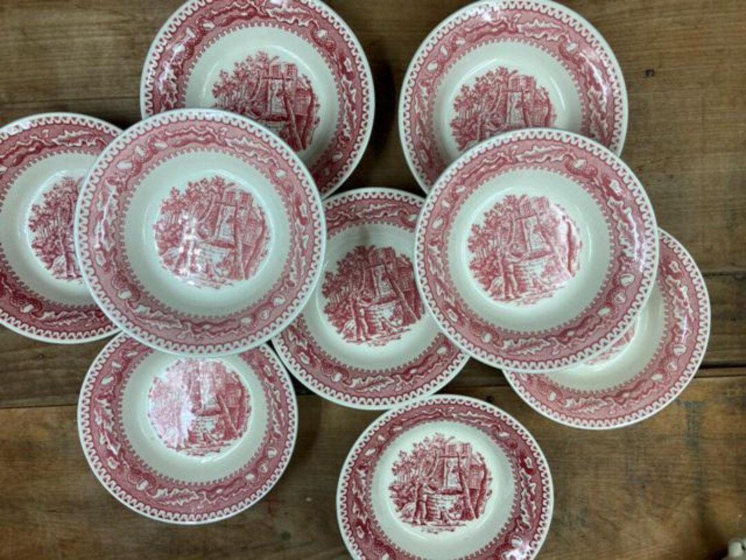 Vintage Memory Lane Berry Bowl(s) Red Transferware Memory Lane Small ...