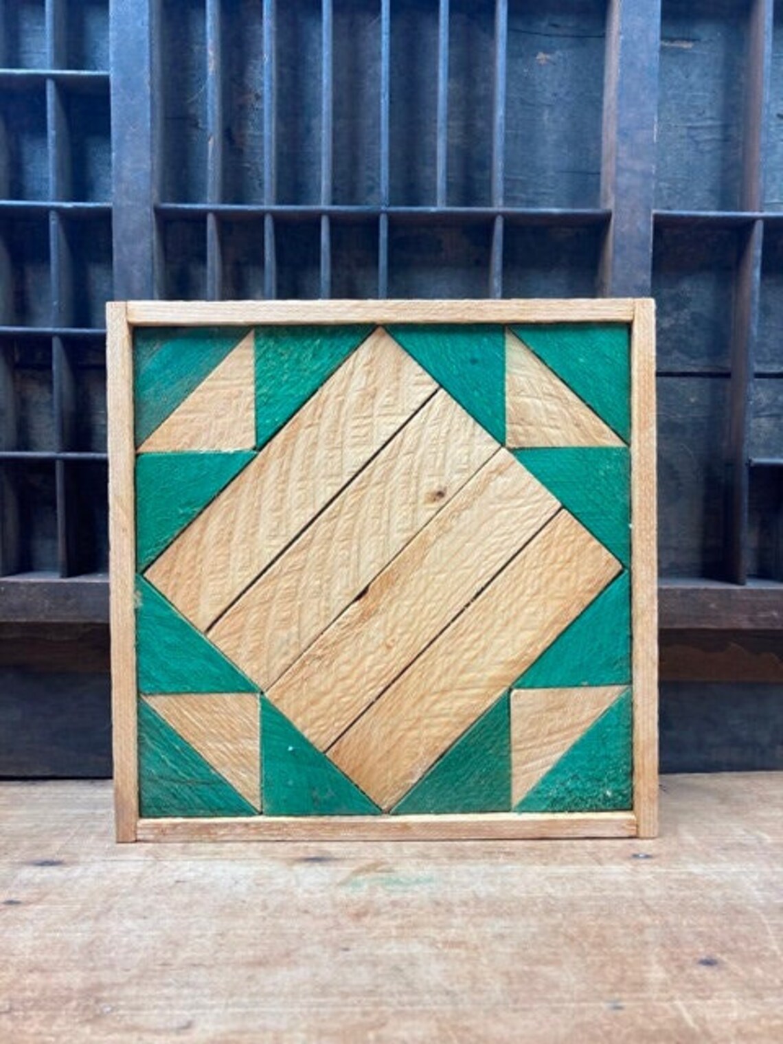 Primitive Rustic Wall Art Barn Quilt Pattern Done in Wood - Etsy