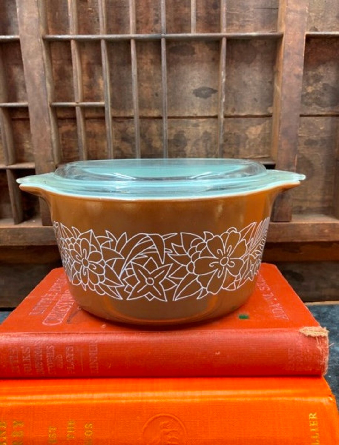 Vintage Pyrex Woodland Brown Small Covered Casserole Dish With Lid ...