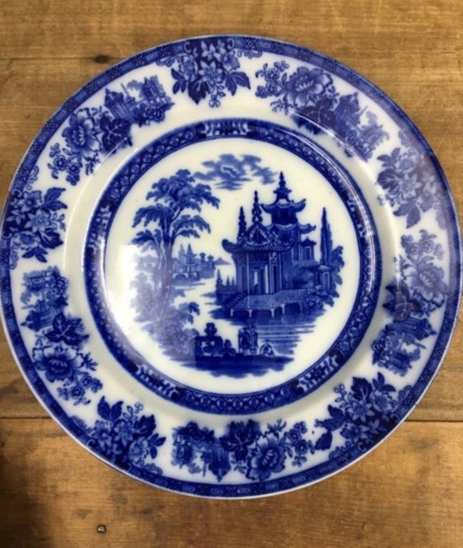 Flow Blue Plate Royal Doulton Madras Pattern Antique - Etsy