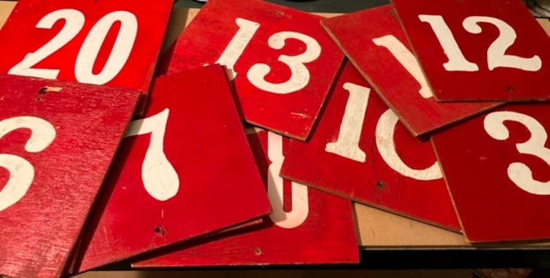 Rustic Red Painted Number Sign Vintage Farmhouse Stockpen - Etsy