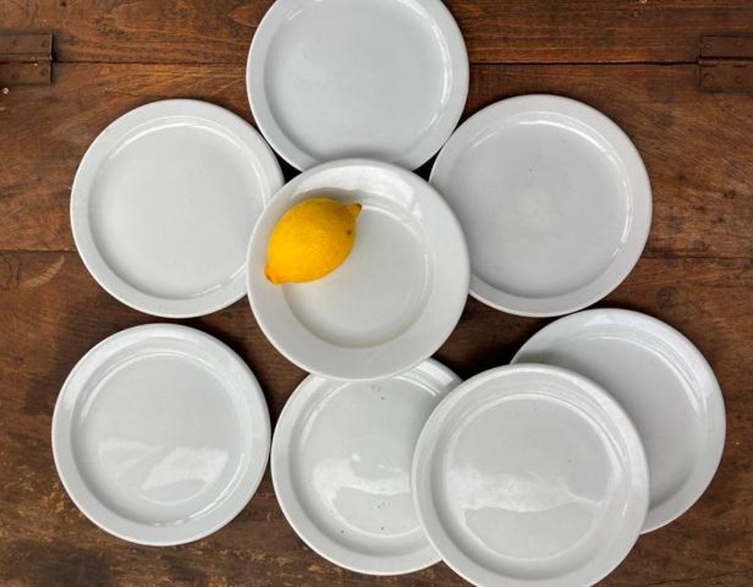 Vintage Rego Stoneware Side Plate: White Diner Ware, Farmhouse Kitchen ...