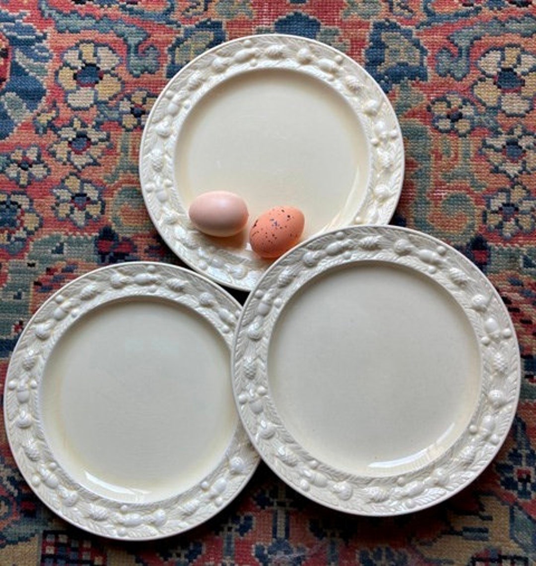 Vintage Adams China Titan Ware Royal Ivory Della Robia Dinner Plates ...