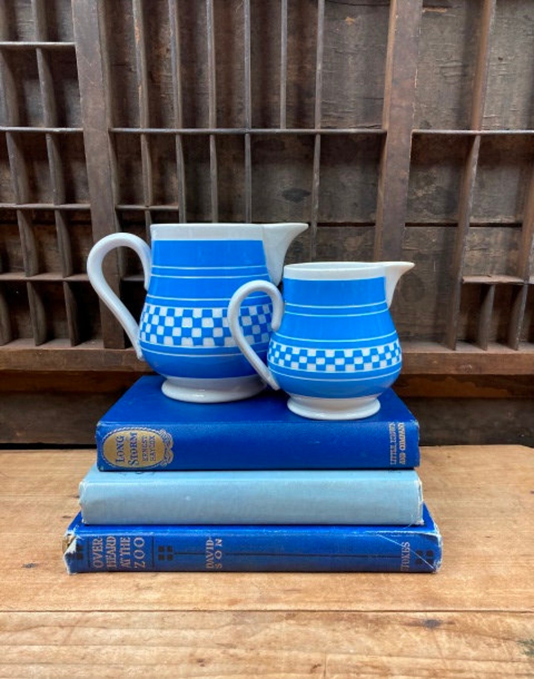 Villeroy & Boch Small or Medium Sized Pitcher Dresden Checker Ware Blue ...