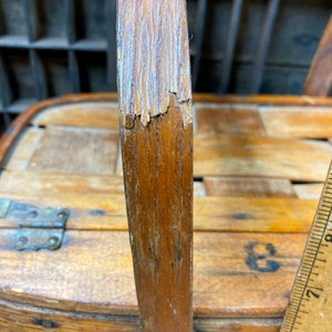 Split Reed Basket Antique Swinging Handles Stenciled "3" Vintage Picnic ...
