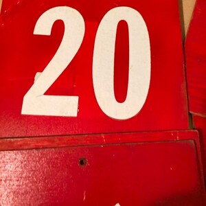 Rustic Red Painted Number Sign: Vintage Farmhouse Decor - Etsy