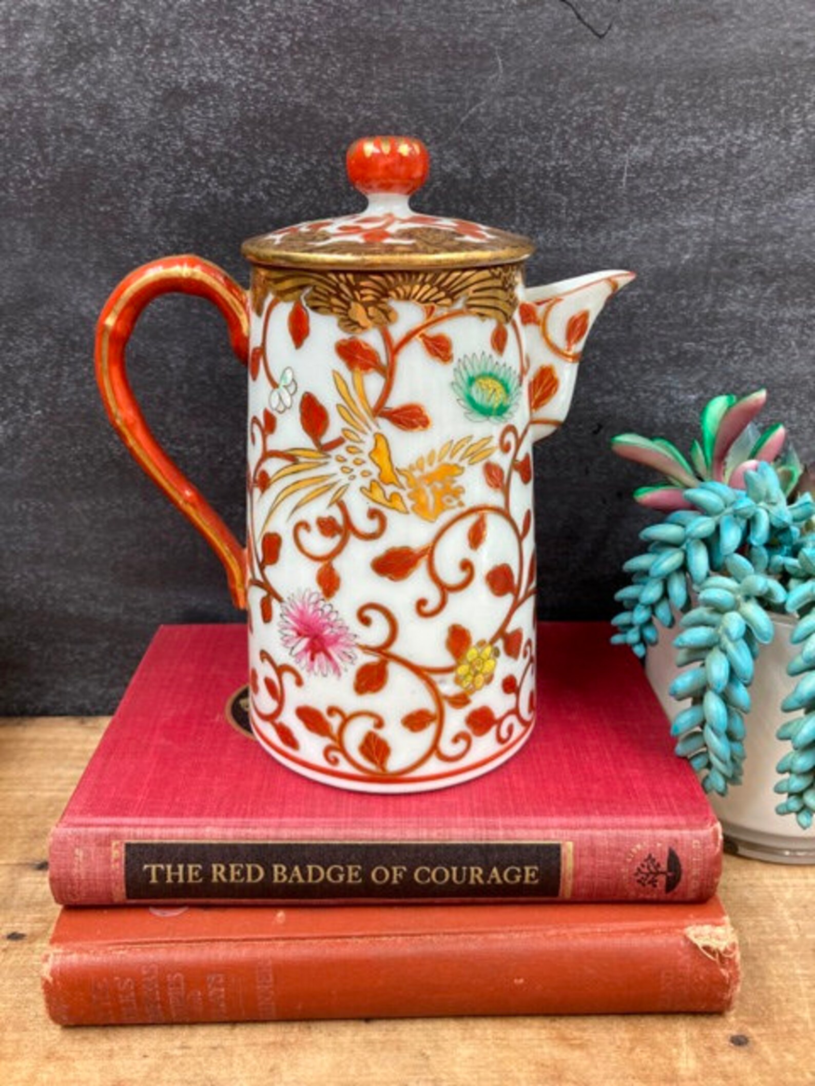 Vintage Phoenix Ceremonial Tea Pot or Chocolate Pot Orange & - Etsy