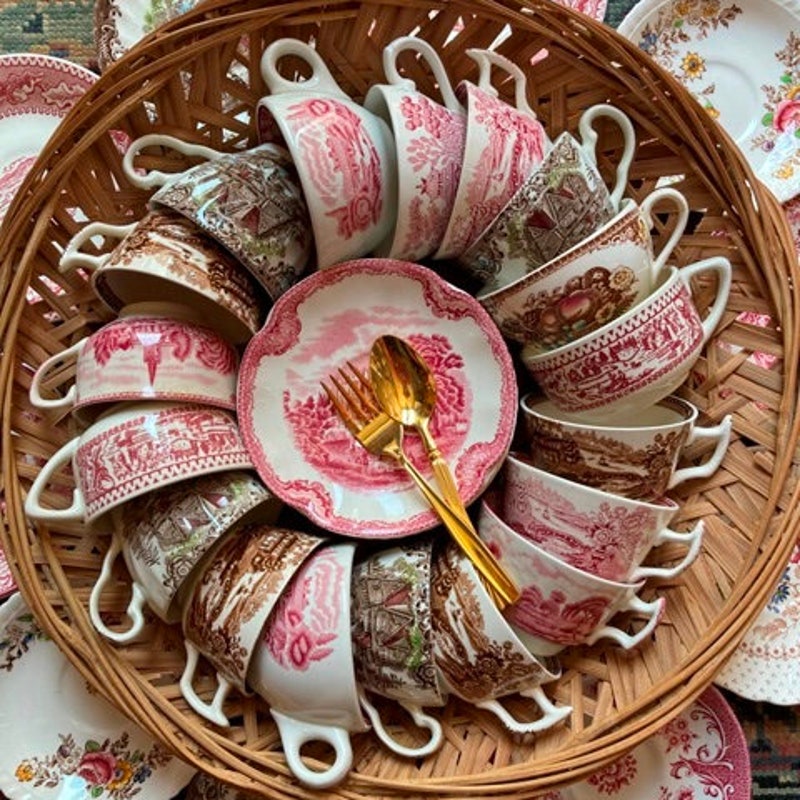 Pink Tea Cups - Etsy