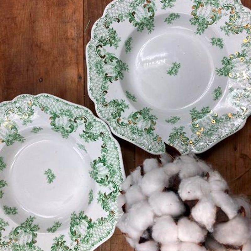 Green Transferware - Etsy