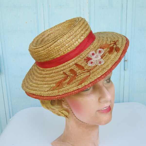 30s Women Straw Hat - Etsy