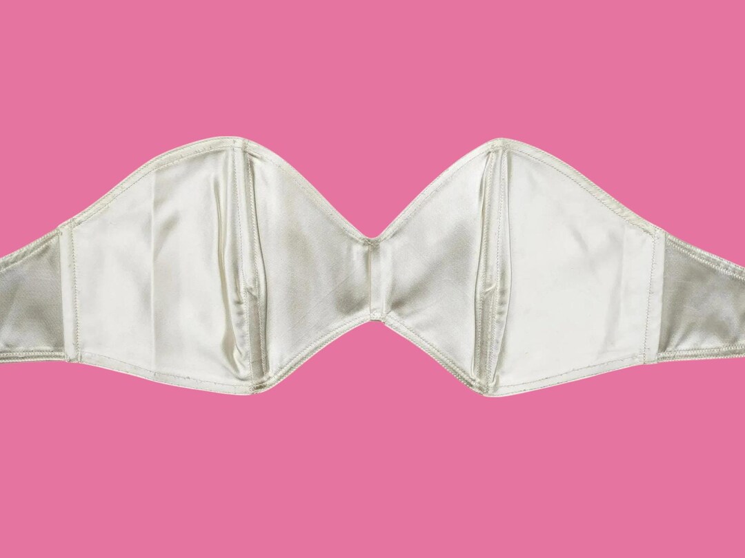1940s Brigitte Bullet Bra / Deadstock Vintage 40s French White Satin ...