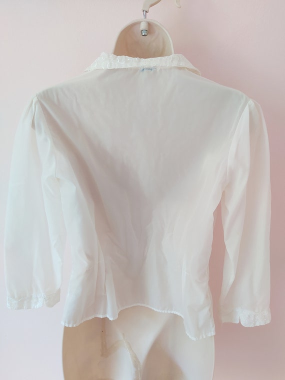 1950s Sally Sassy See Through Shirt / Vintage 50s Whi… - Gem
