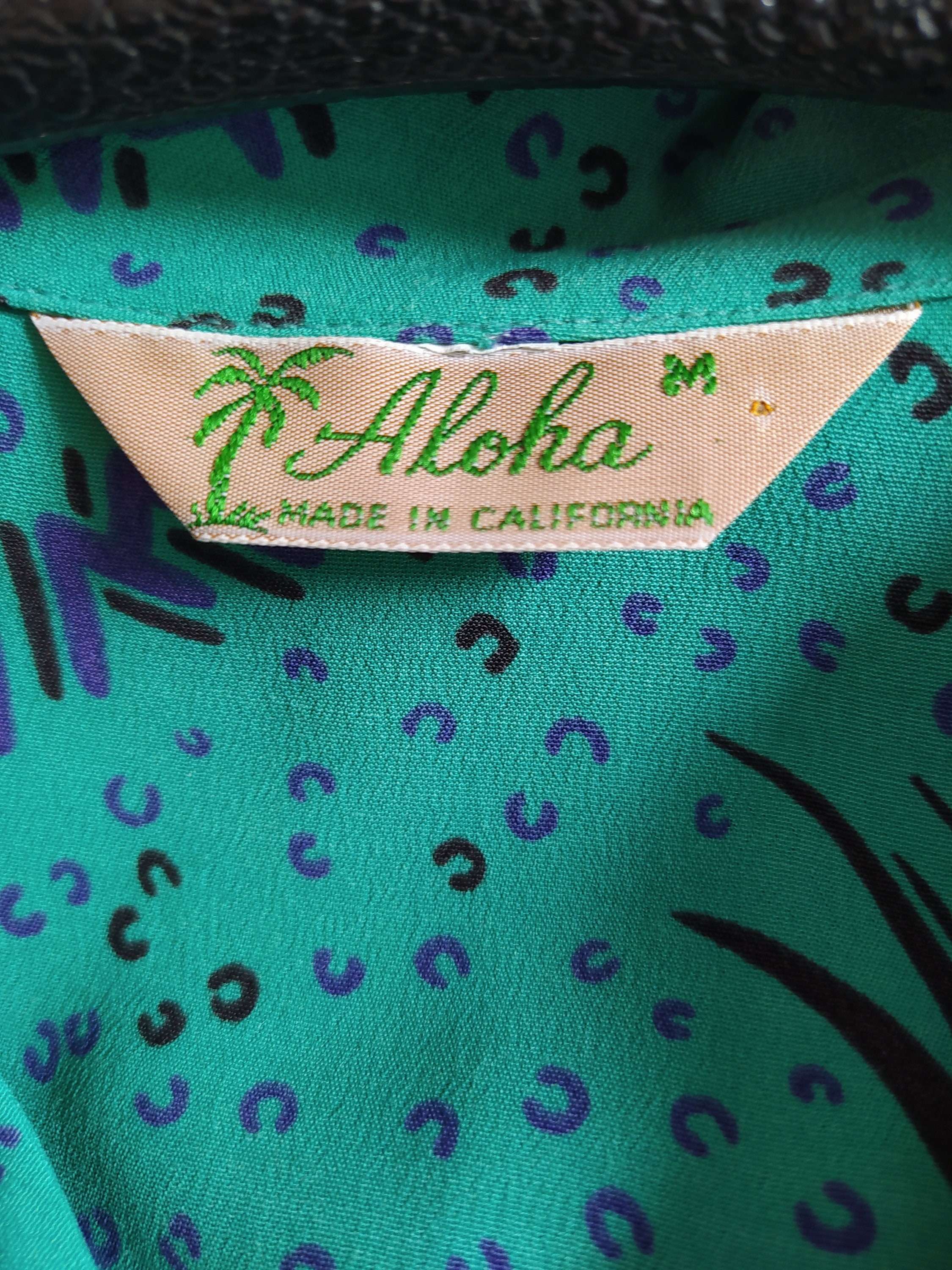 1940s 1950s Al Amazing Aloha Shirt / Vintage 40s 50s Blue Green Rayon ...