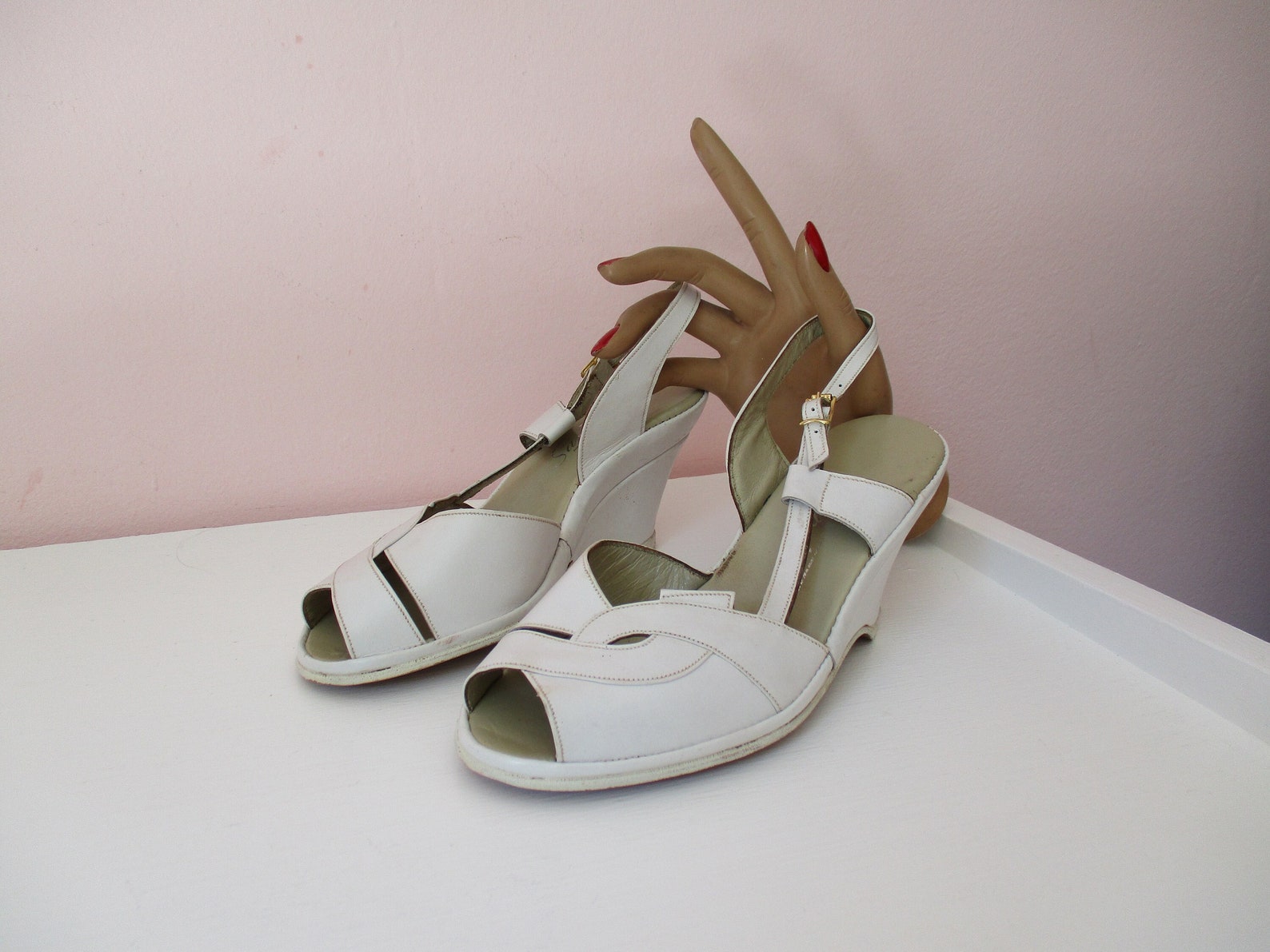 1940s Sensational Slingback Sandals / French Deadstock Vintage 40s ...