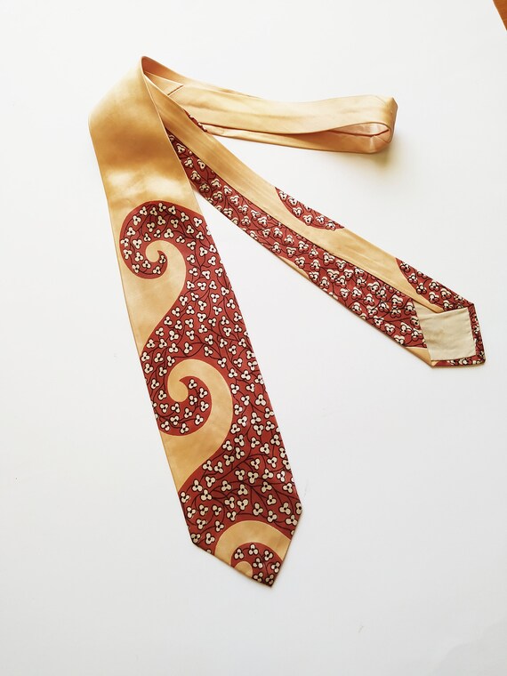 1940s Warren Bodacious Blooming Beach Wave Necktie / … - Gem