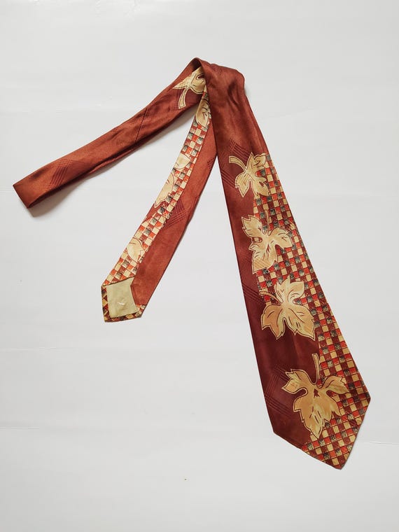 1940s Fancy Floral Interlude Necktie / Vintage 40s Be… - Gem