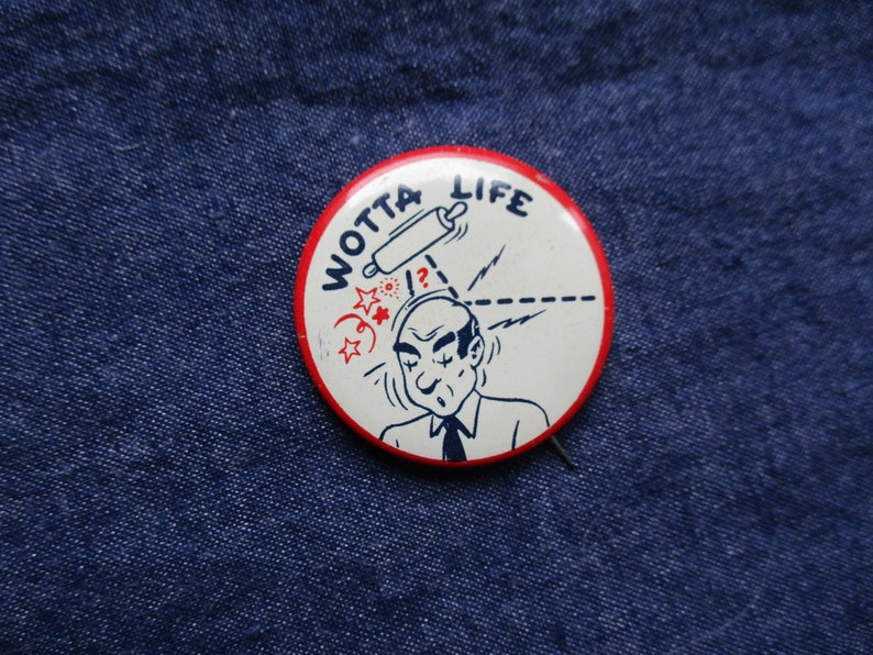 Original Vintage 1940s 40s "wotta Life" Humorous Novelty Aluminium Tin ...