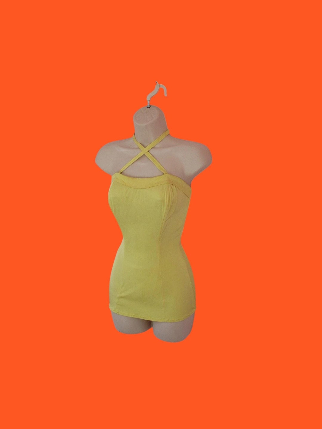 1940s Delightful Deadstock Daffodil Swimsuit / Vintage 40s Yellow ...