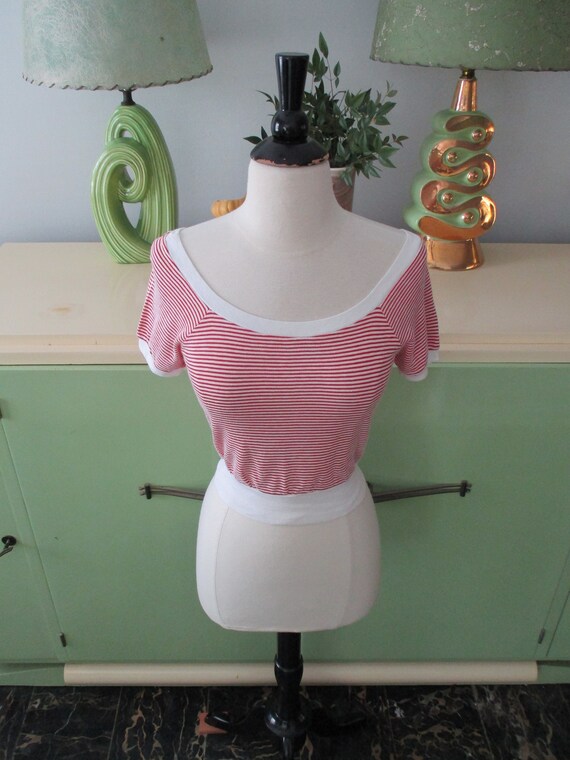 1950s Connie Candy Cane Striped Top / Deadstock Vinta… - Gem