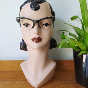 1950s Wonderful Winged Frames / Vintage 50s Grey + Yellow Stripe Lucite ...