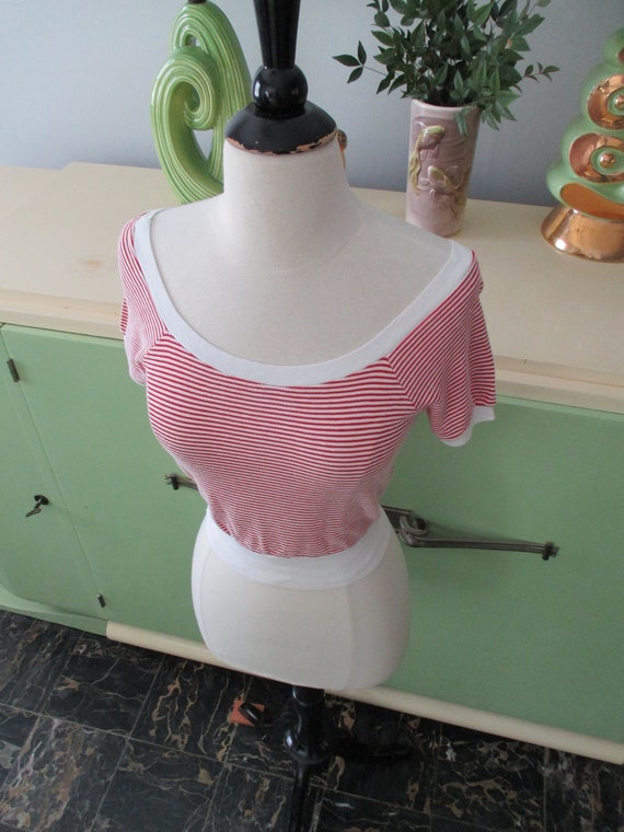1950s Connie Candy Cane Striped Top / Deadstock Vinta… - Gem
