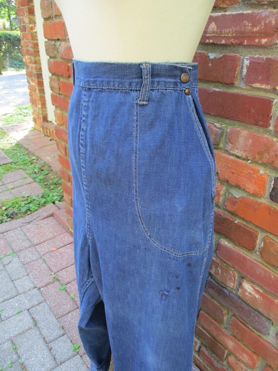 1940s Rachel Rustic Jeans / Vintage 40s High Waist + … - Gem