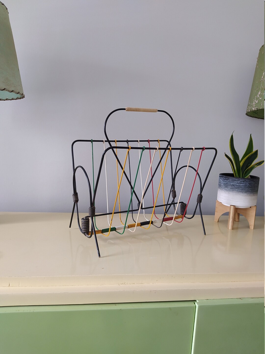 Mid Century MCM Atomic French Vintage 1950s 50s Black Iron Metal ...