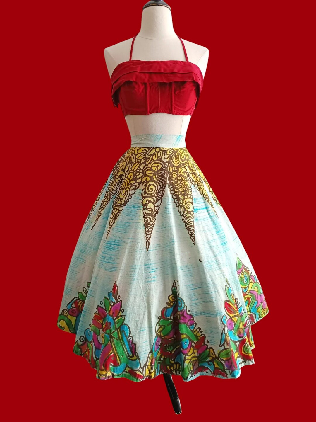 1950s Mae Marvellous Mexican Skit / Vintage 50s Handpainted Mexico ...