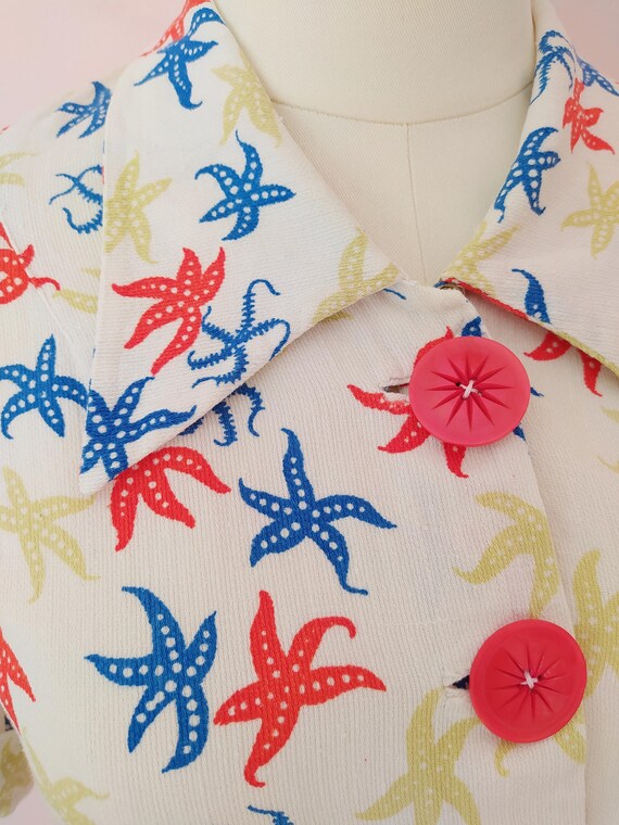 1930s Stella Stellar Starfish Dress / Vintage 30s Whi… - Gem