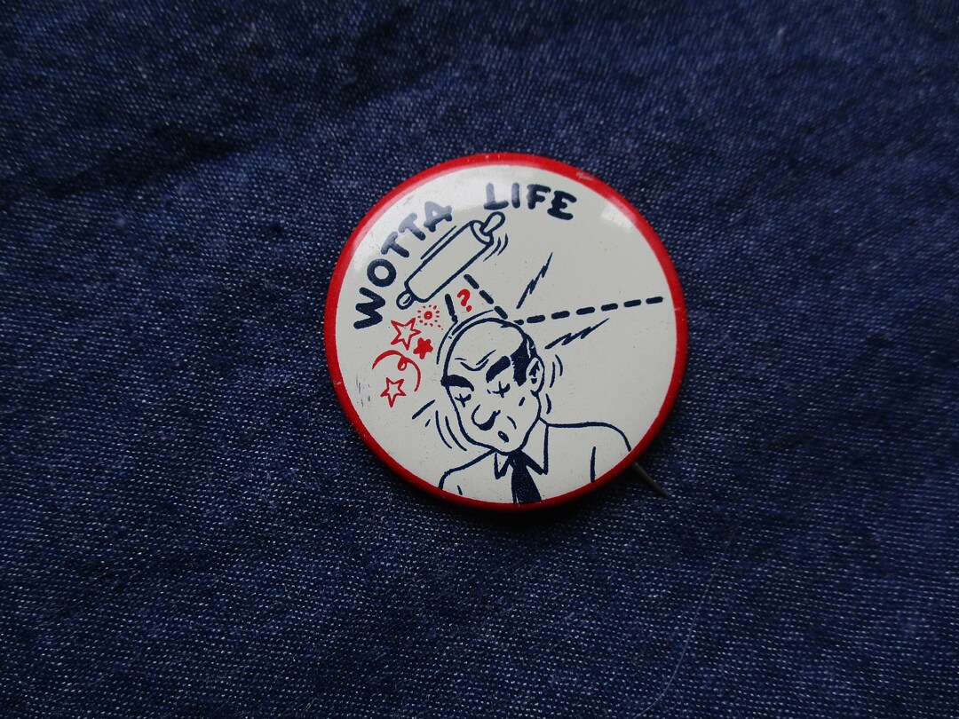 Original Vintage 1940s 40s "wotta Life" Humorous Novelty Aluminium Tin ...