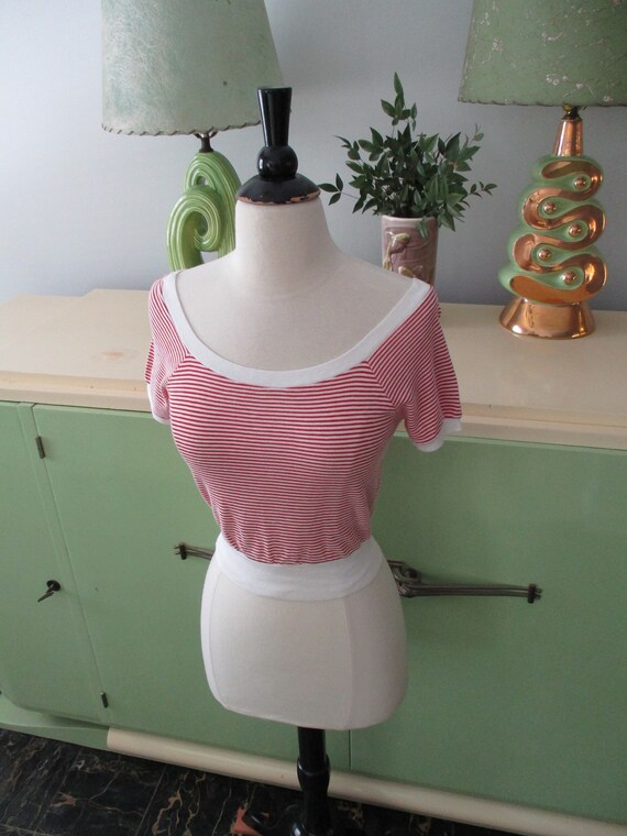 1950s Connie Candy Cane Striped Top / Deadstock Vinta… - Gem