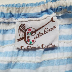 1940s Bathing Bombshell Swimsuit / Vintage 40s Blue White Striped ...