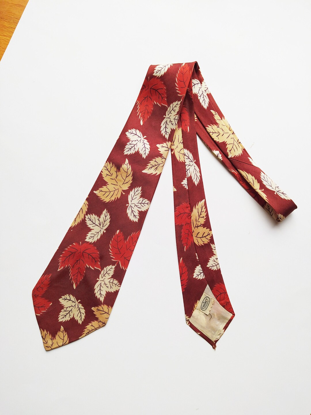 1940s Frank Fantastic Falling Leaves Necktie / Vintage 40s Brown ...
