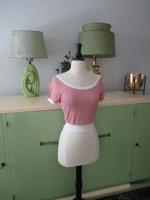 1950s Connie Candy Cane Striped Top / Deadstock Vinta… - Gem